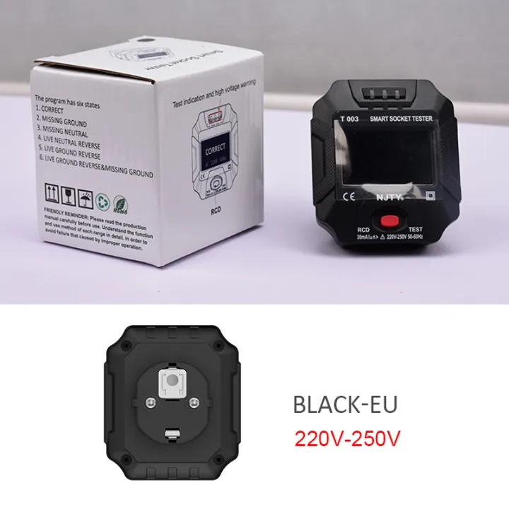 NJTY EU UK Plug Socket Tester Socket Outlet Smart Tester Digital ... NJTY EU UK Plug Socket Tester Socket Outlet Smart Tester Digital ...