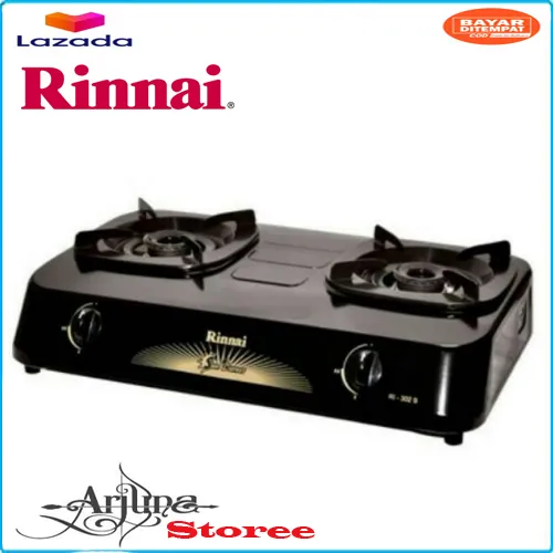 Rinnai RI 302S Kompor Gas 2 Tungku Sun Burner api biru Ukuran Mini ...