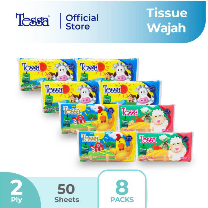 Tessa Travel Pack Facial Tissue 50 Sheets 2ply - 8 Pack | Lazada Indonesia