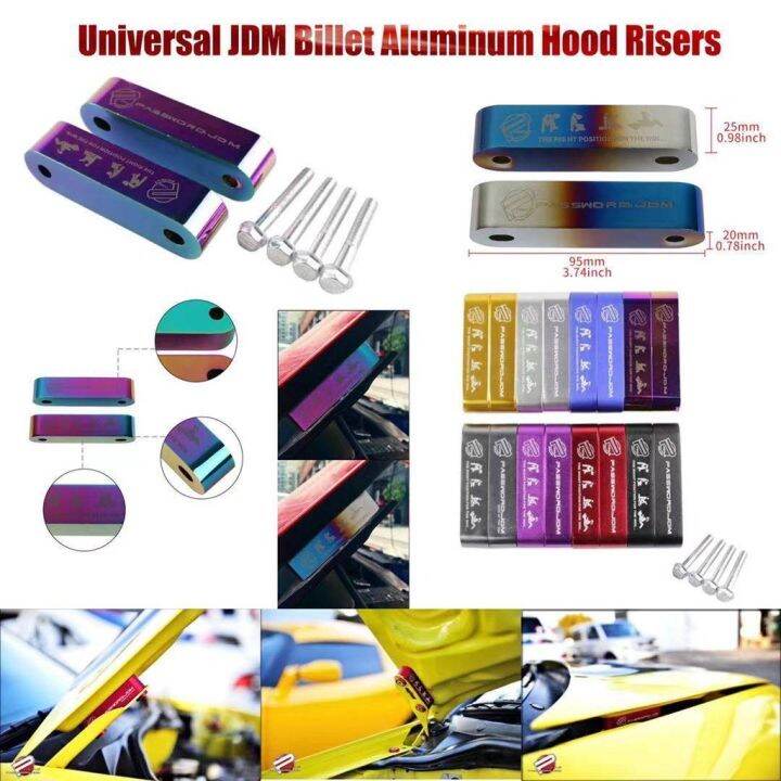 Universal Engine Cover Gasket JDM Pword Car Billet Aluminum Racing Hood ...