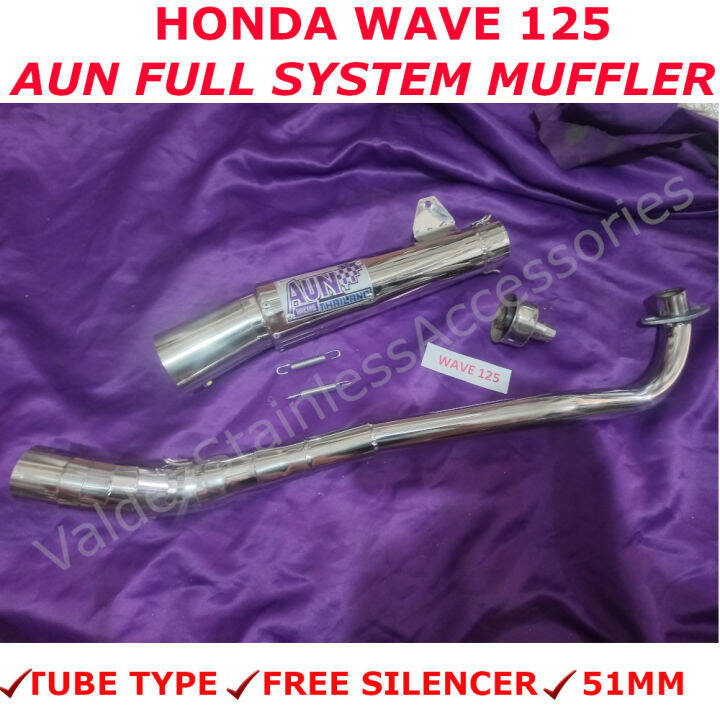 HONDA WAVE 125, New Full System Open Muffler AUN , Stainless Open PIpe ...
