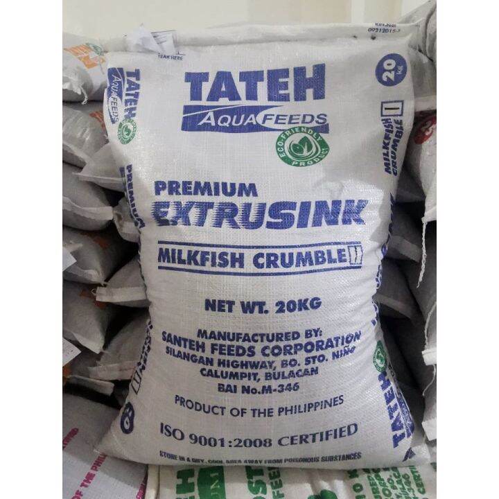 Tateh Aquafeeds Premium Extrusink 1kg Tilapia Koi Hito Milkfish Bangus ...