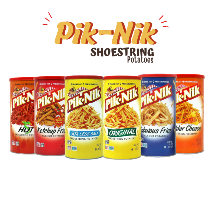Original Pik-Nik Shoestring Potatoes 9/8.5oz Original, 50% Less-Salt ...