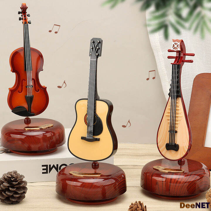 Rotating Musical Box - Musik box Kotak Musik Model Violin Guitar Lute ...