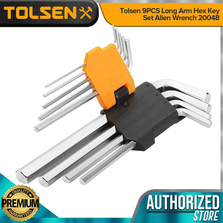 Tolsen 9PCS Long Arm Hex Key Set Allen Wrench (1.5/2/2.5/3/4/5/6/8/10mm ...