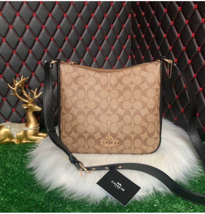 Original Coach C1649 Ellie Women's File Bag In Signature Canvas - Khaki ...