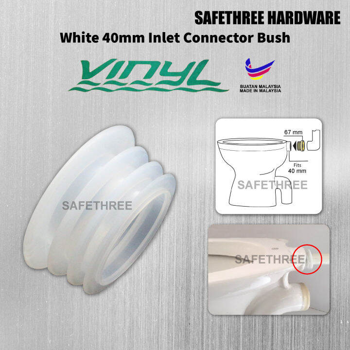Vinyl 40mm White PVC Flush Pipe Inlet Connector Bush For Toilet Cistern ...