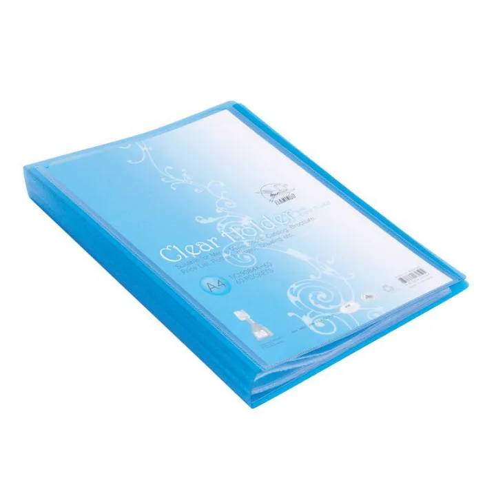 แฟ้มโชว์เอกสาร A4 สีฟ้า 60 ซอง/เล่ม ฟลามิงโก้ 9084/A4 Blue Display File ...