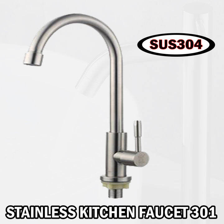 SUS304 Stainless Kitchen Faucet #301 | Lazada PH