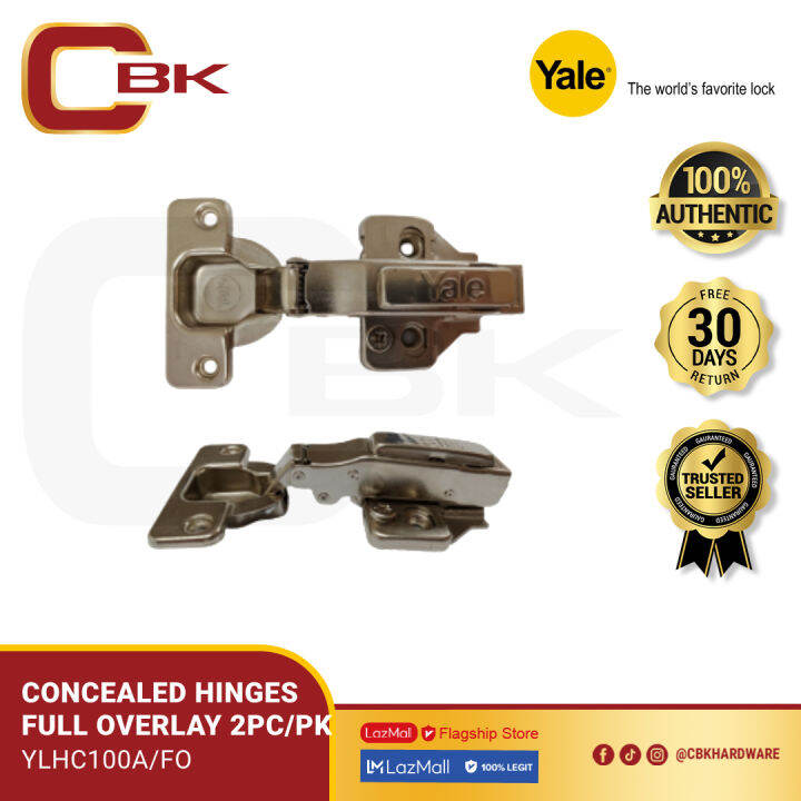 Yale C100A/FO Concealed Hinge Full Overlay 2pc. (Silver) Co Ban Kiat CBK Cobankiat Hardware ...