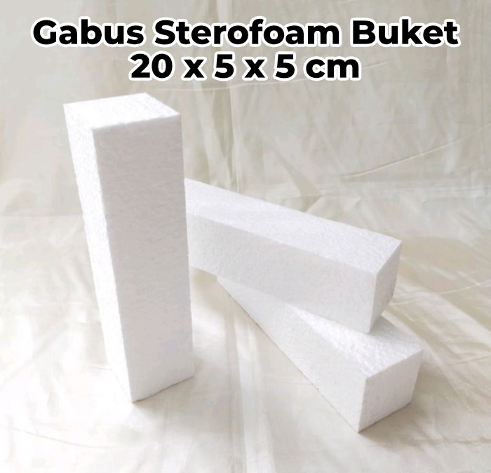 Gabus Styrofoam ( 20 x 5 x 5 cm) untuk Buket Uang / Snack / Floral Foam ...