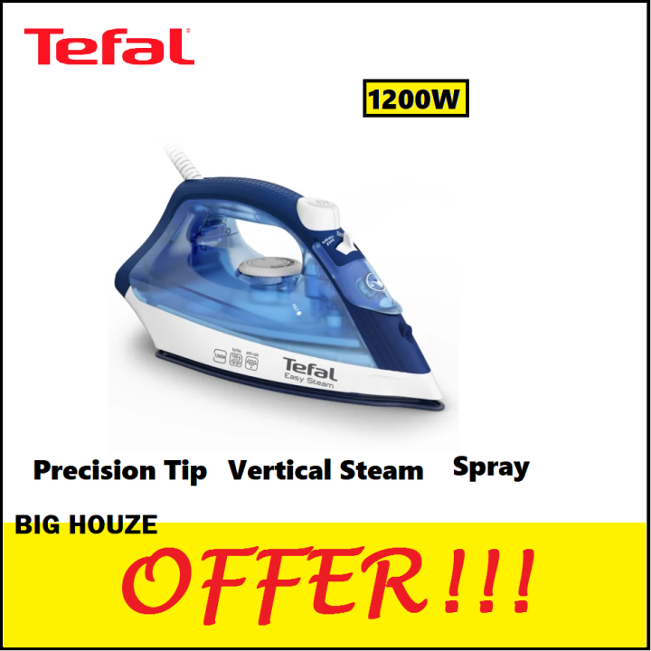 Tefal Easy Steam Iron(1200W) Blue FV1941 | Lazada
