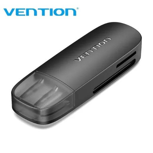 Vention 2-in-1 USB 2.0 A Card Reader(SD+TF) Black Single Drive Letter ...