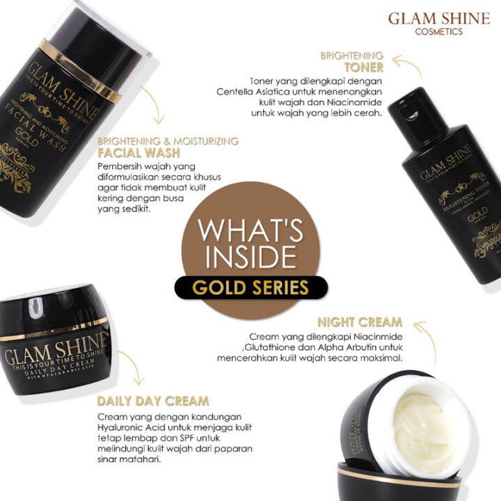 Glam Shine Skincare - Paketan Gold Series | Lazada Indonesia