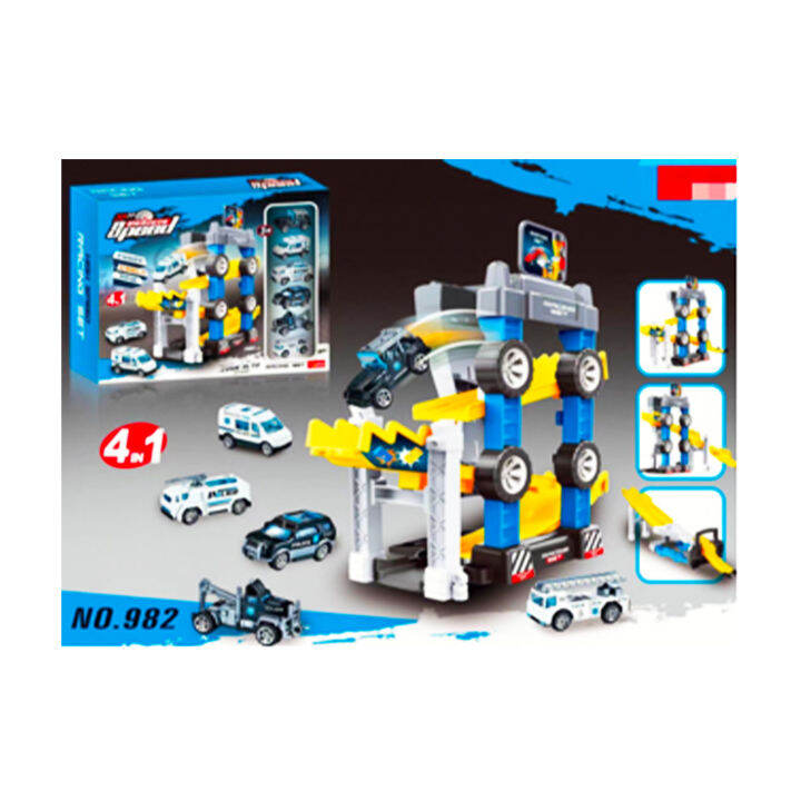 MINISO Track Car Set - Police Car (6 Pcs) | Lazada PH