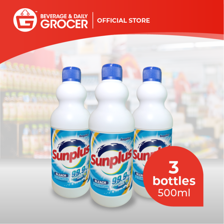 Sunplus 99% Antibacterial Bleach Regular 500ml (3 x 500ml) 3 Bottles ...