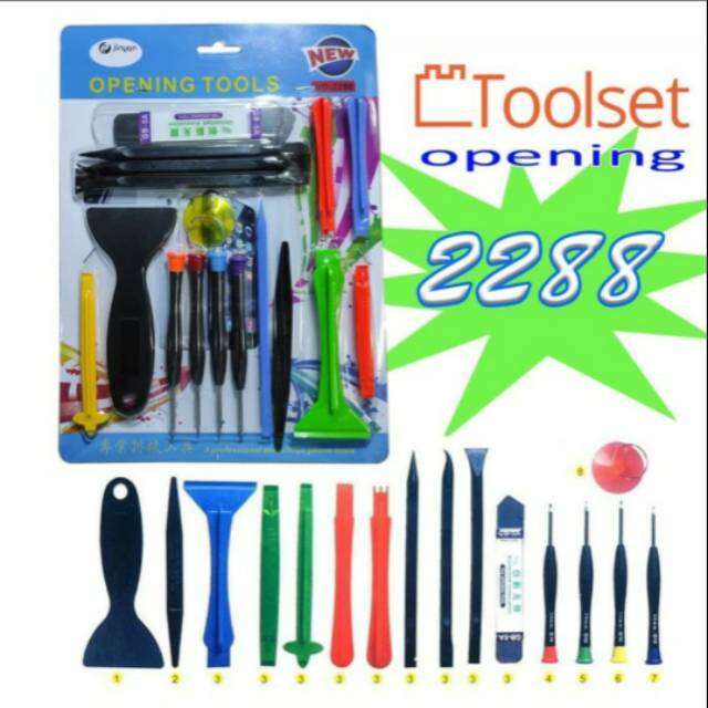 Pembuka Fullset Tool Set 2288 Opening Tools - Alat Service Pembuka Lcd Dan Touchscreen isi 17 in ...