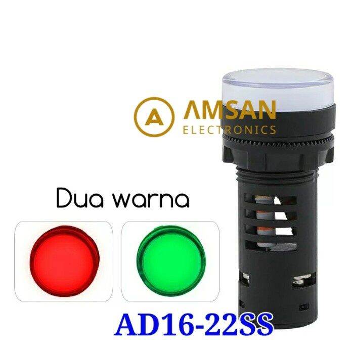 AD16 22SS Lampu Pilot Dua warna 22mm 12V 24V 220V sinyal Indikator LED | Lazada Indonesia