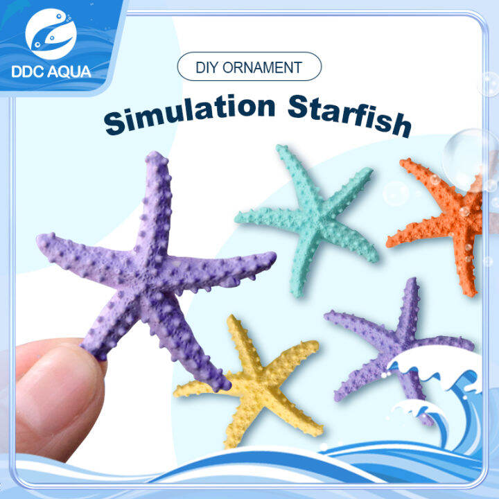 Fish Tank Decor Starfish Mini Aquarium Miniature Multicolor ...