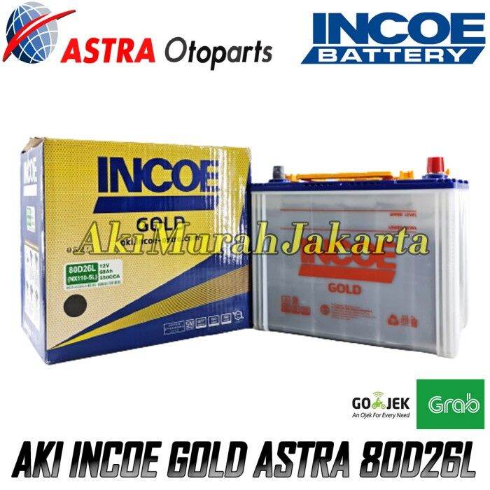 Aki Mobil Mitsubishi Triton 80D26L INCOE GOLD ASTRA Aki Basah 12V 70ah ...