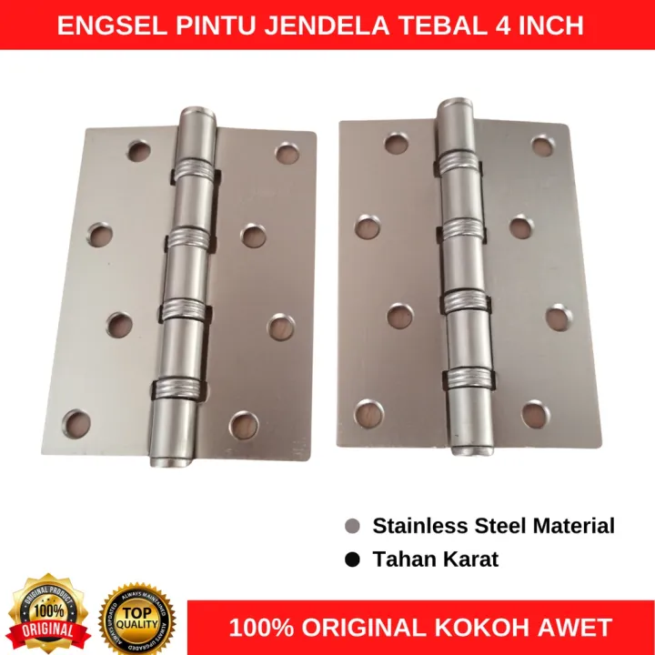 Engsel Pintu 4 Inch Tebal Engsel Jendela Kayu Stainless Gomeo Engsel ...