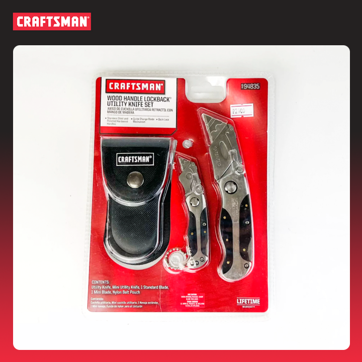 Craftsman Authentic/Original Wood Handle Lockback Utility Knife Set ...