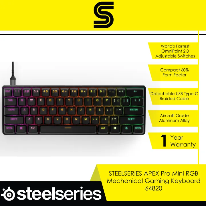 STEELSERIES APEX Pro Mini RGB Mechanical Gaming Keyboard - 64820 | Lazada