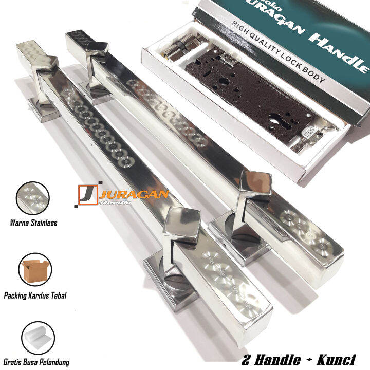 Gagang Pintu Rumah 2 Pintu 60 cm - Pegangan Pintu 2 Fulset Kunci ...