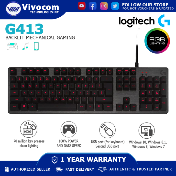 SALE!! Logitech G413 Carbon Mechanical Backlit Gaming Keyboard | Lazada PH