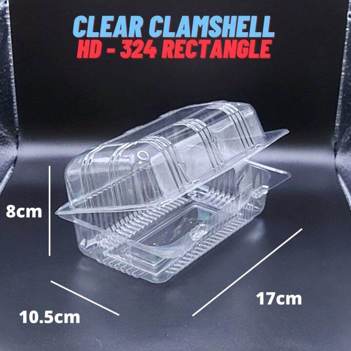 [20pcs] Disposable Clear Plastic Clamshell HD - 324 Rectangle | Lazada PH