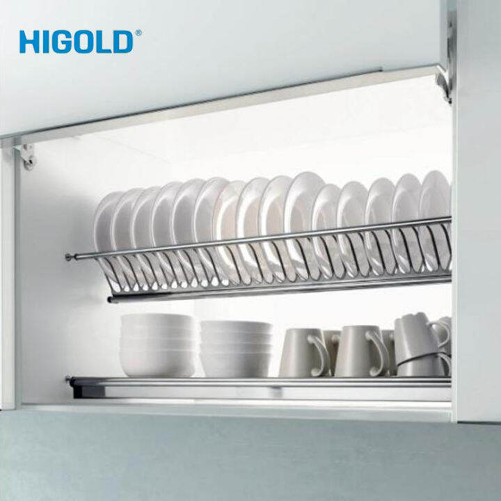 HIGOLD Stainless Steel Draining Racks Kitchen Cabinet Dish Rack Double ...