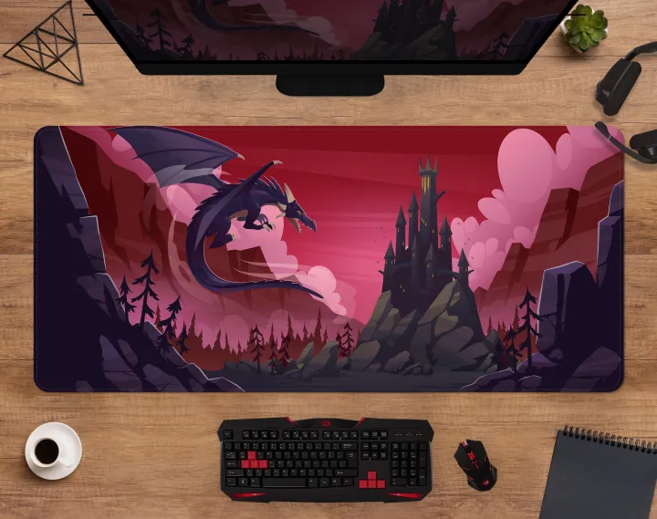 2022 Dragon Desk Mat Gaming Mousepad Red, XXL japanese magical ...