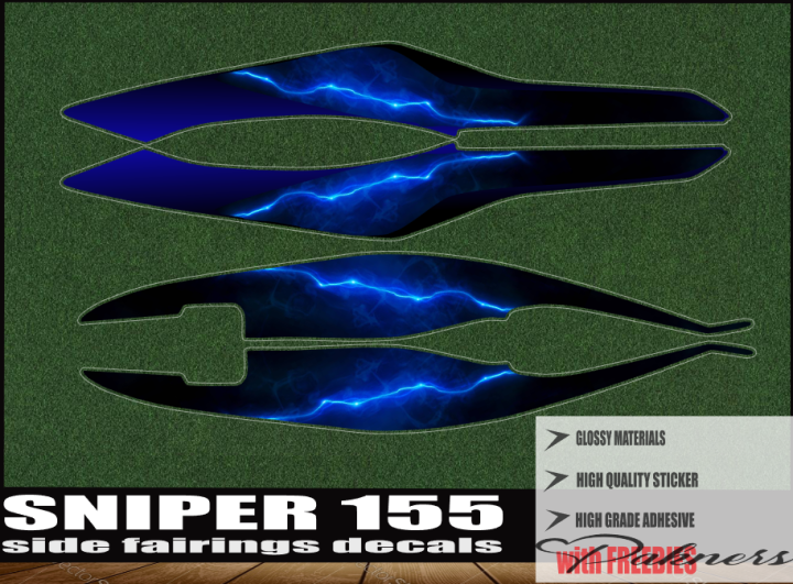 Yamaha Sniper 155 Side Cover Decals Glossy Material Sticker Waterproof ...