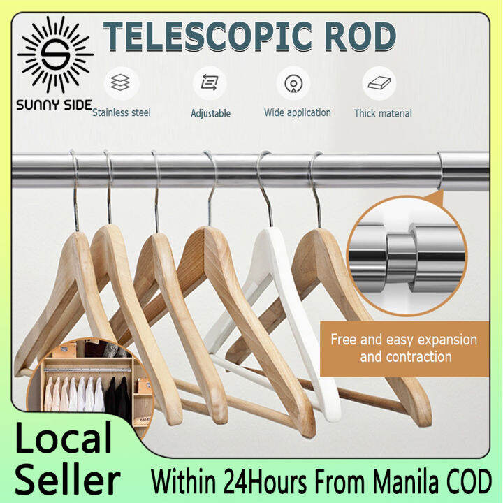 1Pc Stainless Steel Telescopic Clothes Rod Hanging Rod wardrobe Rod ...