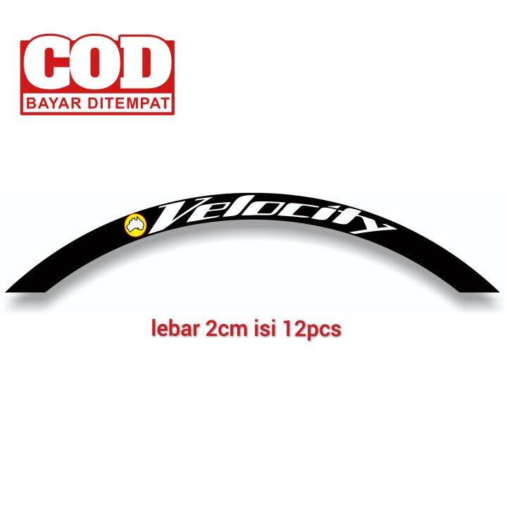 bisa cod stiker decal rims velocity lebar 2cm isi 12pcs velg pelek rims ...