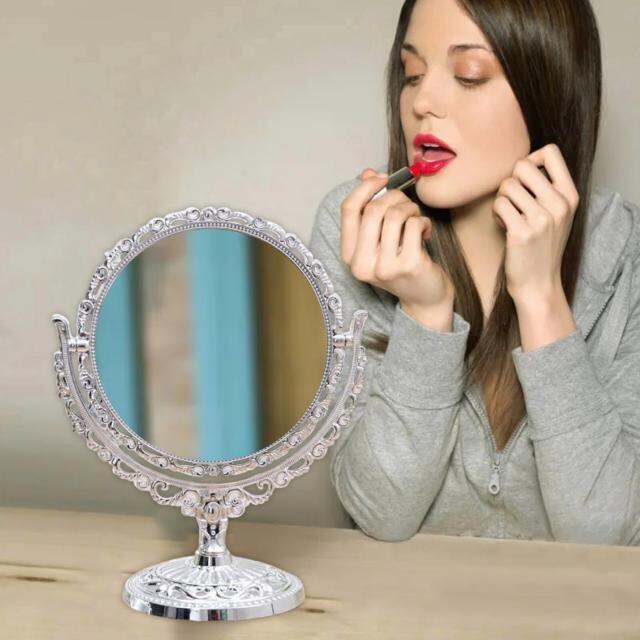 PK.Minimal Round table mirror กระจกตั้งโต๊ะ 2 หน้าขอบหลุยส์ทรงกลม กระจก ...