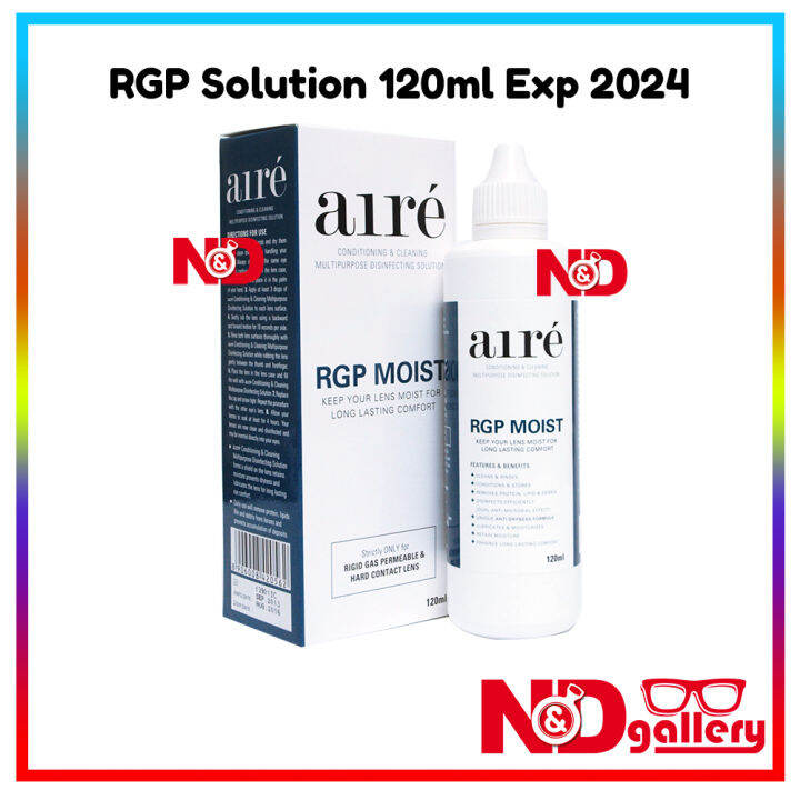 AIRE RGP Moist 2 IN 1 conditioning & cleaning , Rigid gas Permeable Multi Purpose Solution 120ml ...