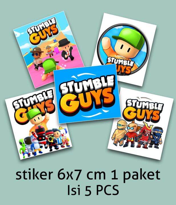 stiker stumble guys sticker game stumbleguys isi 4 pcs bahan graftac ...