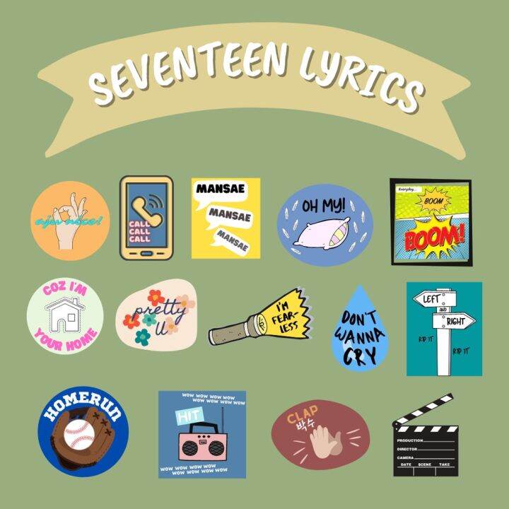 Seventeen Sticker Pack - Songs Edition [Fan Made]hgF | Lazada PH