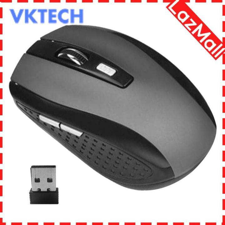 [Vktech] Portable 2.4GHz Wireless Optical Mouse 6 Buttons USB Receiver ...