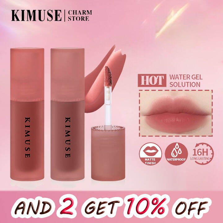 KIMUSE Water Tint Lip Glaze 13 Colors Matte Liquid Lip Gloss Waterproof ...