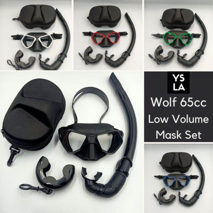 Wolf 65cc Ultra Low Volume Mask Tempered Glass Freedive Mask Set ...