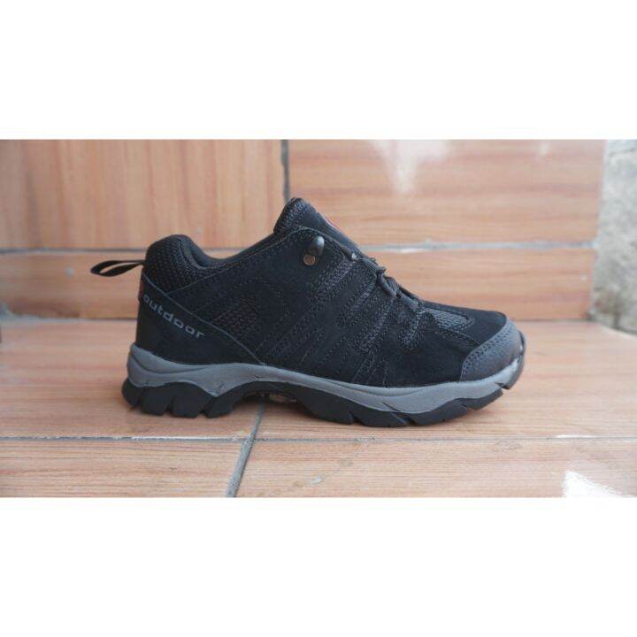Sepatu Gunung Pria Full Black . Sepatu M Outdoor Sepeda Hiking Tracking ...