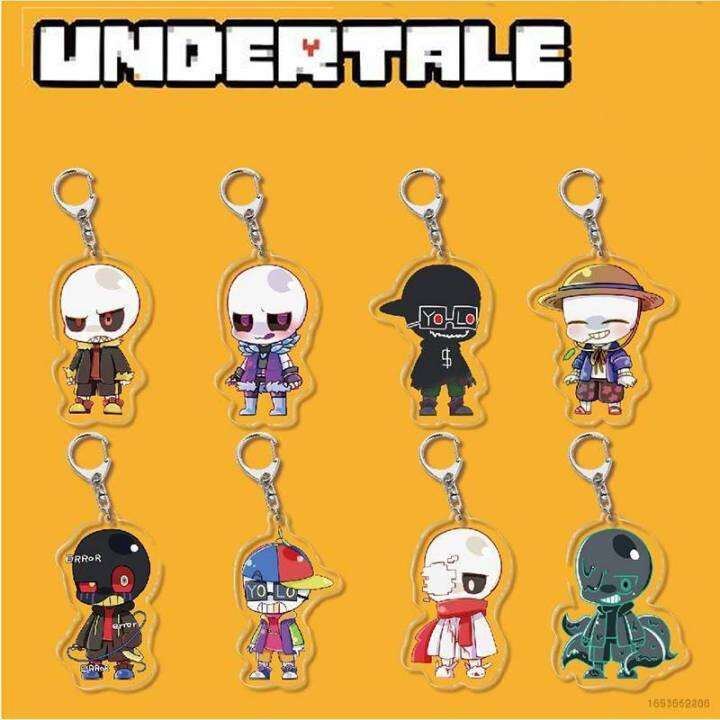 HZ Game Undertale Keychain Frisk Sans Anime Keyring Acrylic Papyrus Bag ...
