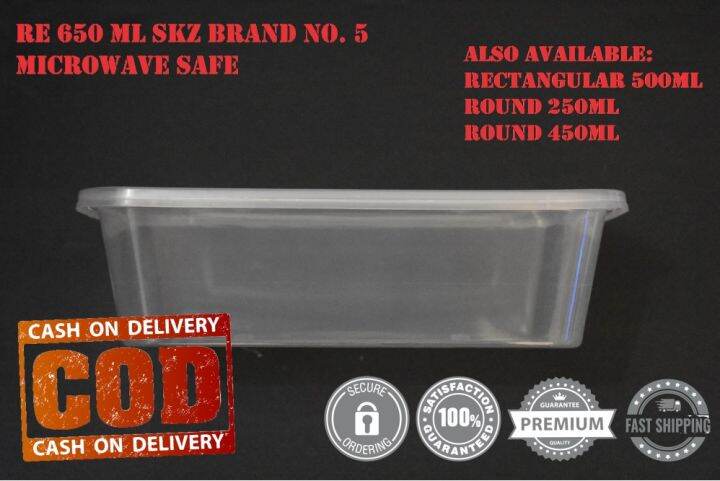 10 pcs Microwaveable Tub RE 650ml RE 650ml Rectangular Microwaveable ...