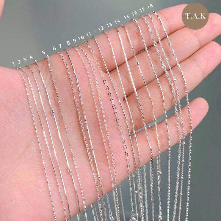 หนาประมาณ 1 มิล สร้อยคอ เงินแท้92.5% | Necklace S925 | Lazada.co.th