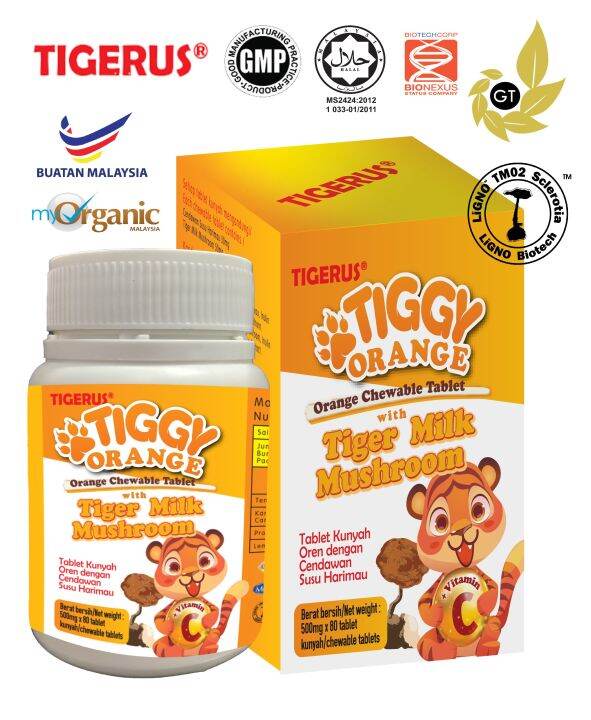 [OFFICIAL SG SELLER] TIGERUS Tiggy Orange 500mg Chewable Tablets 80's ...