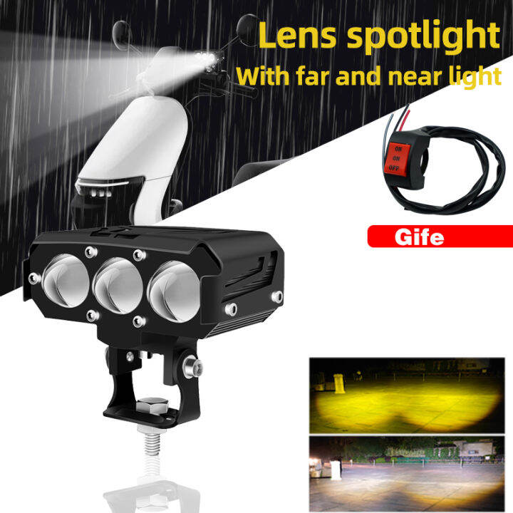 Motorcycle LED Headlight Bulb Projector Lens Car Moto Fog Light ...