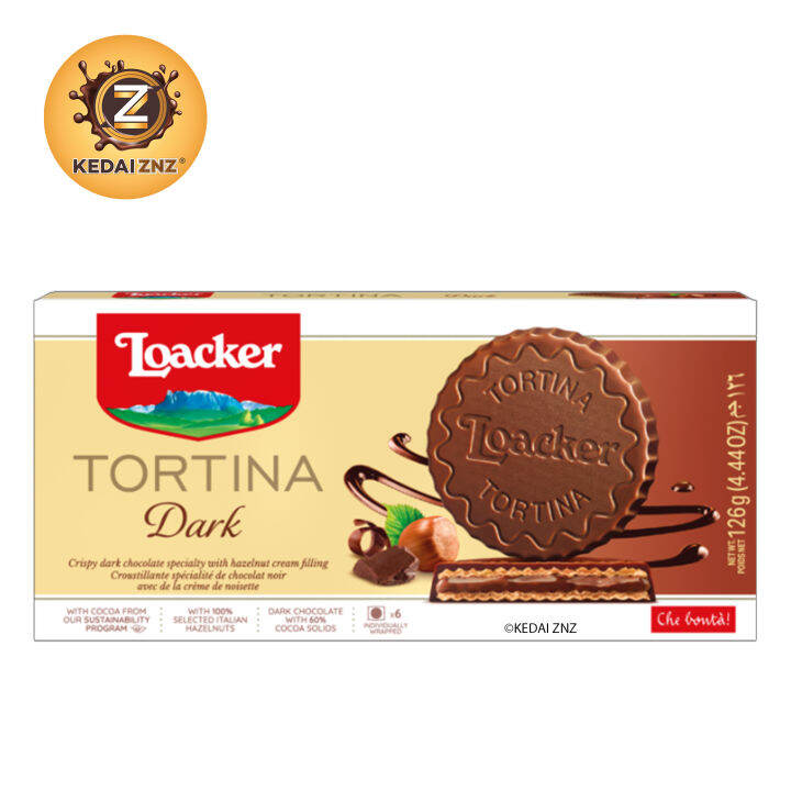 Chocolate Loacker TORTINA Dark Hazelnut Wafer Chocolate Box 126g Coklat | Lazada