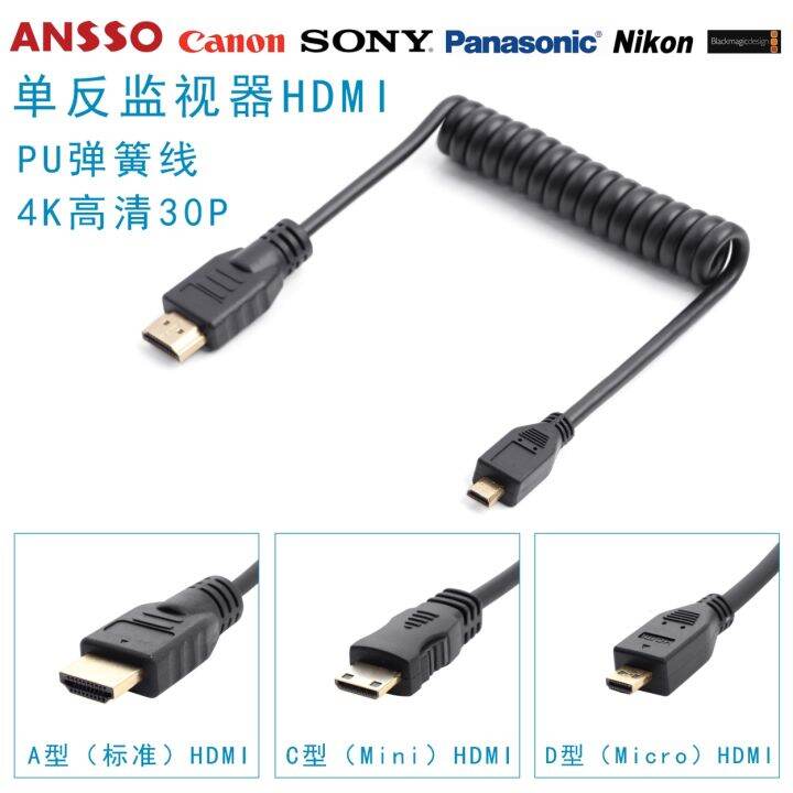 SLR camera ultra-short HDMI spring cable Mini Micro to image ...